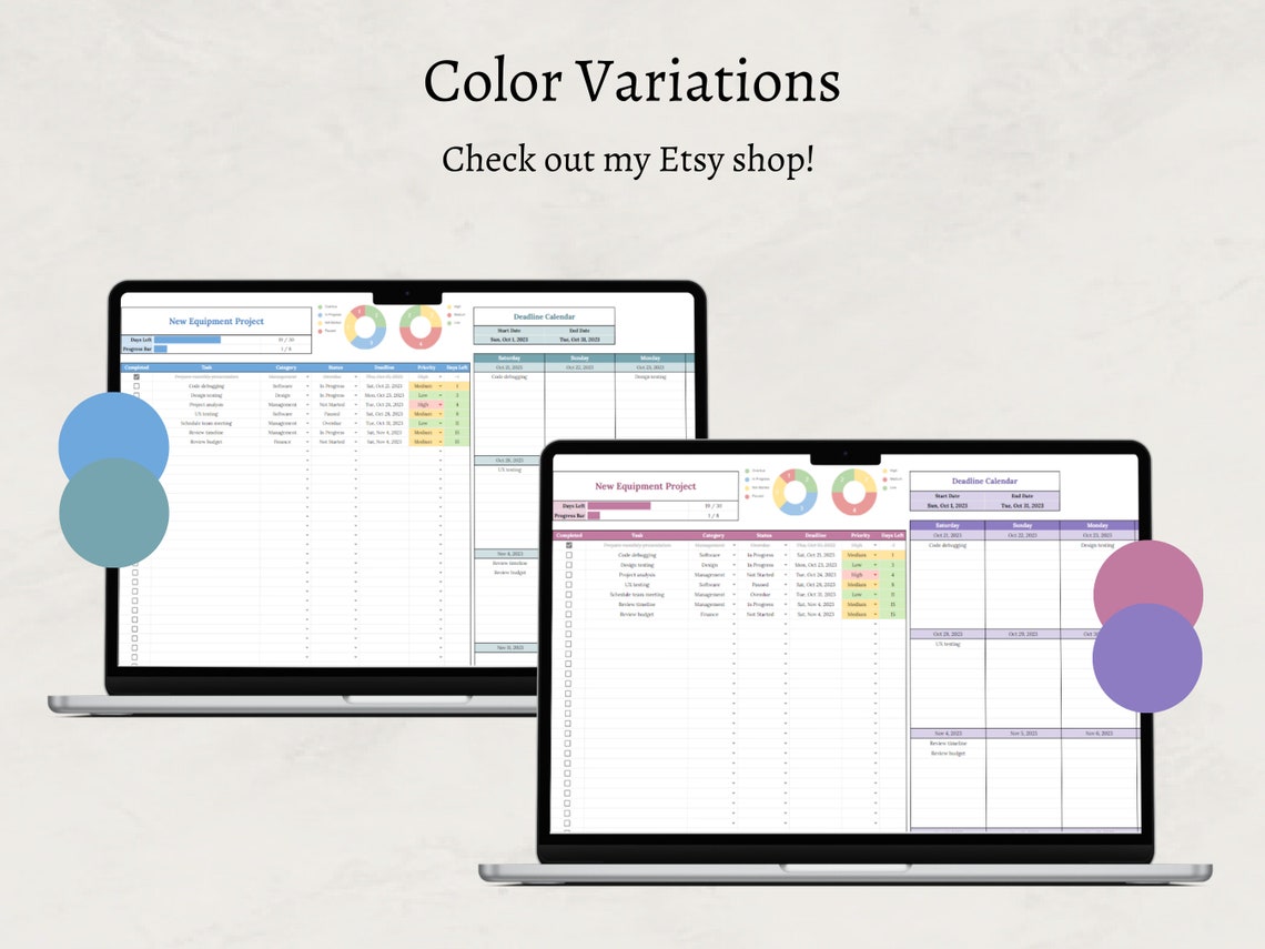 Project Tracker Google Sheets Project Task Manager Template Project ...