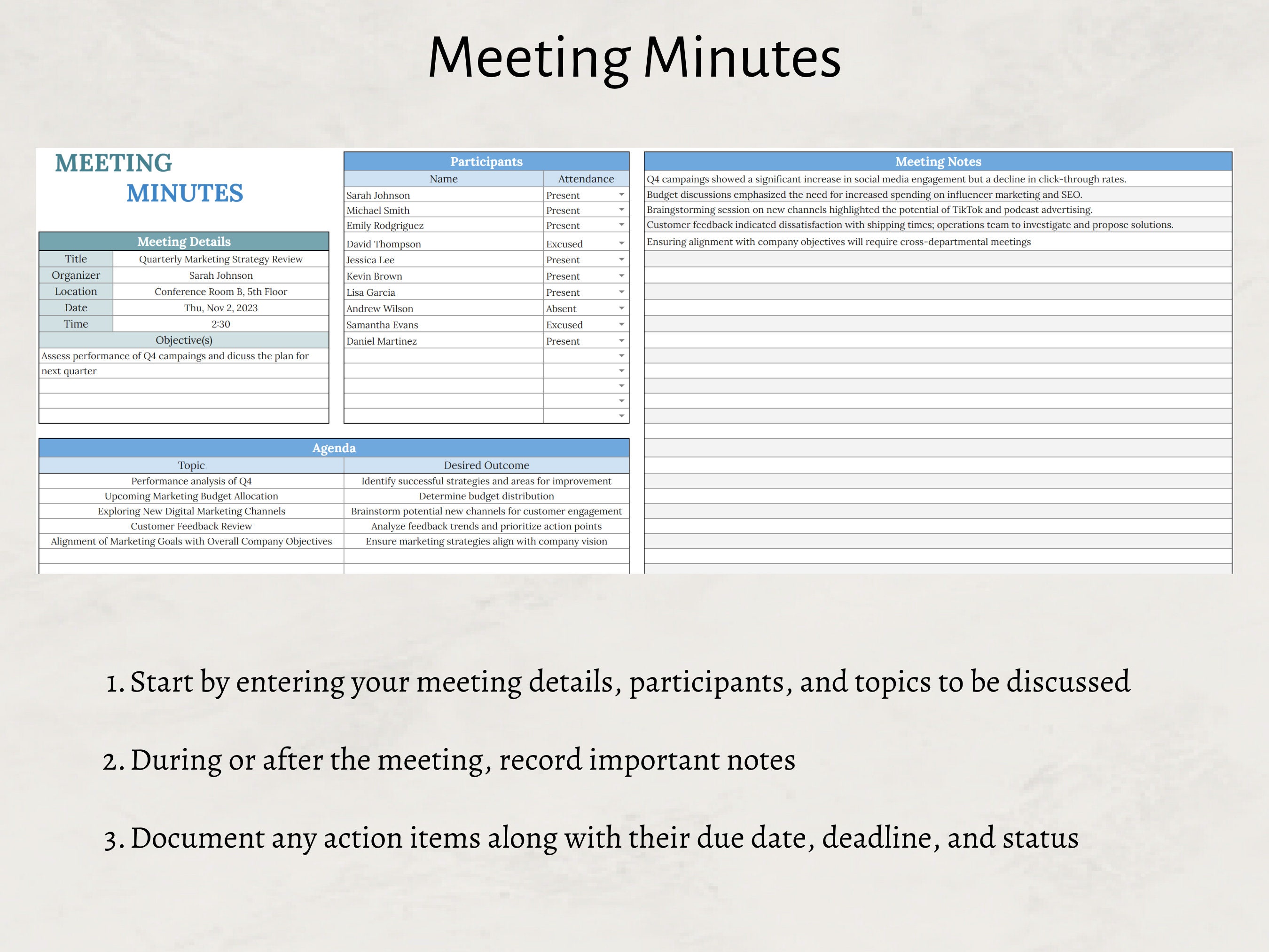 Manager Bundle Pack Spreadsheet Templates for Google Sheets, Eisenhower ...