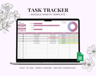 Task Tracking Spreadsheet Task Planner Digital to Do List Google Sheets ...