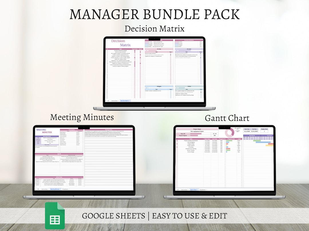 Team Manager Bundle Pack Spreadsheet Templates for Google Sheets ...