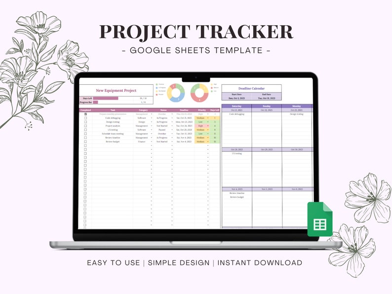 Project Tracker Template Google Sheets Project Management Planner ...