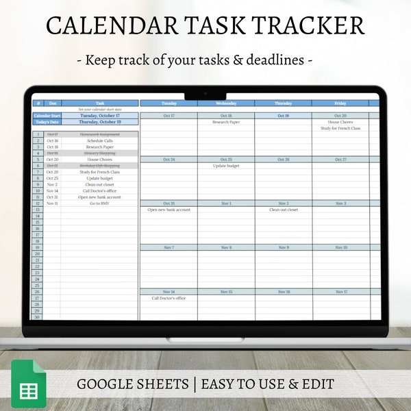 Habit Tracker Spreadsheet Template for Google Sheets, Digital Daily to ...