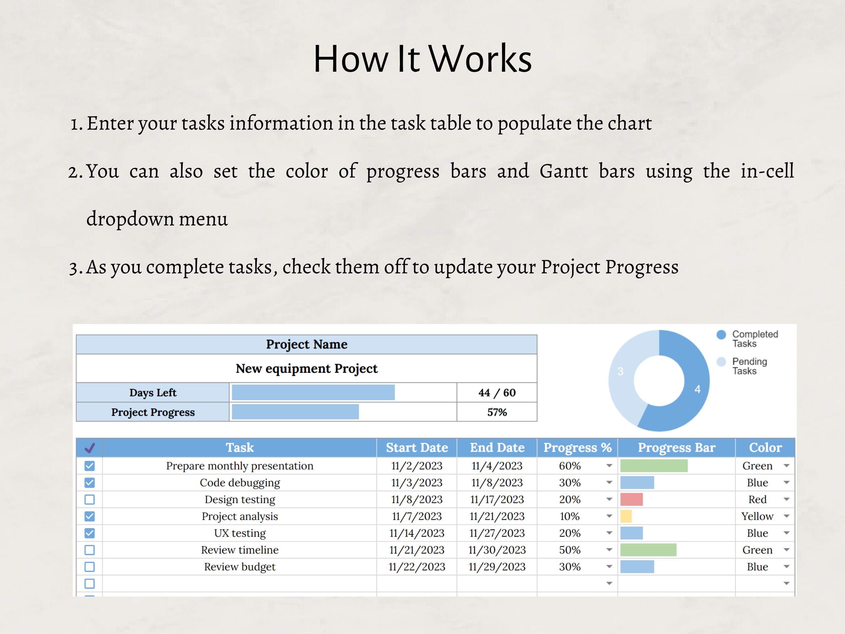 Gantt Chart for Project Managers, Project Task Tracker Template ...