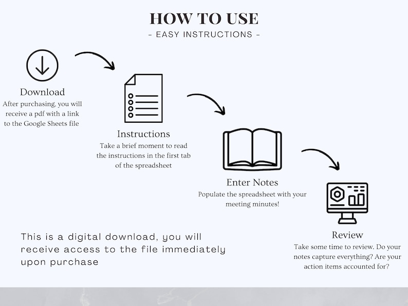 Meeting Minutes Google Sheets Template, Work Notes Tracker, Meeting ...