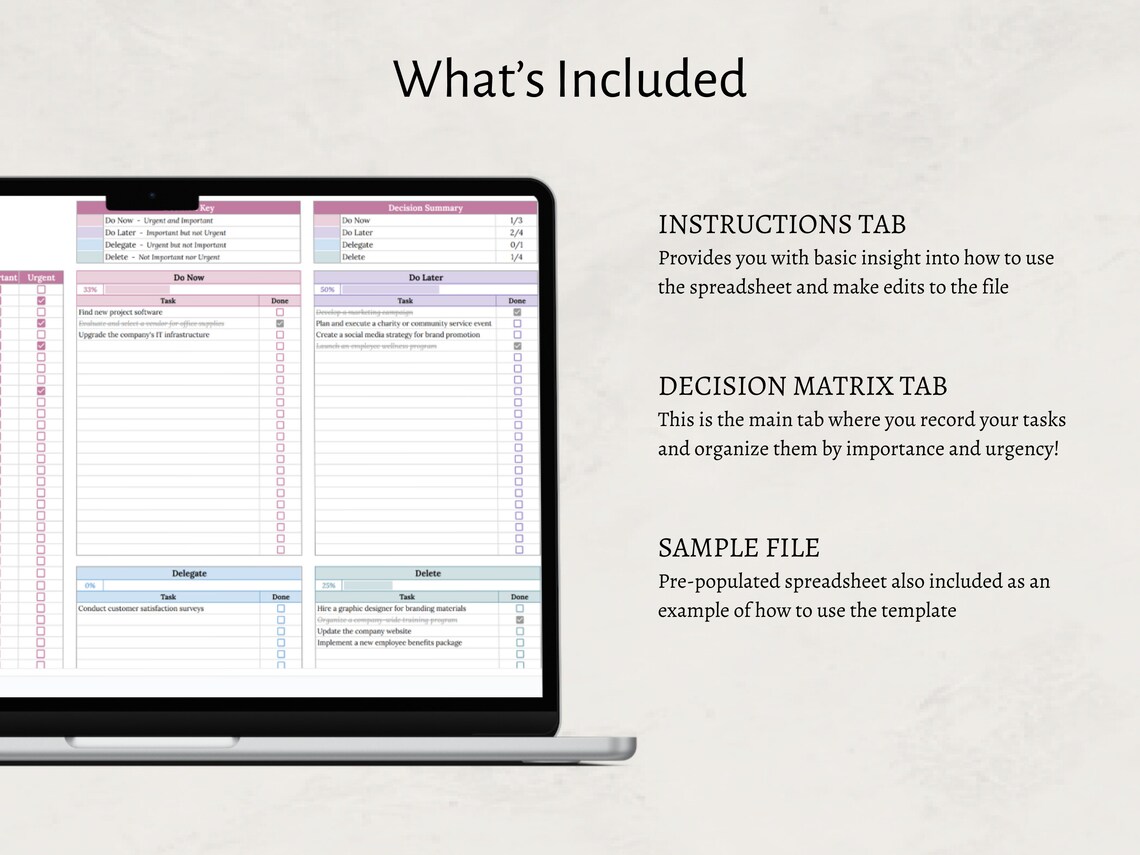 Priority Matrix Spreadsheet Template for Google Sheets, Task Manager ...