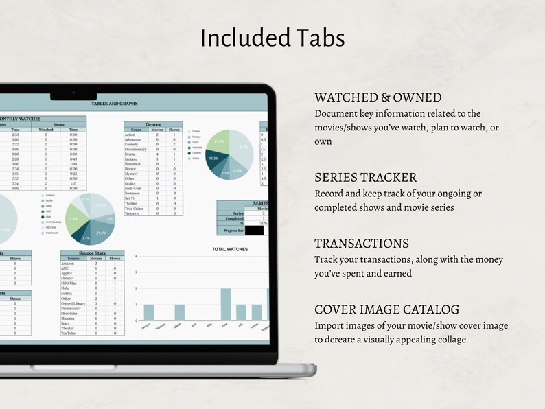 TV Show Tracker Spreadsheet Template for Google Sheets, Movie Series ...