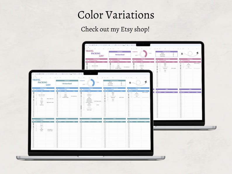 Family Packing List Template for Google Sheets, Travel Planning ...