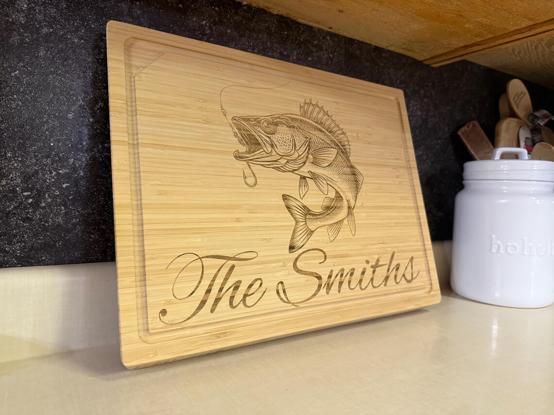 Fish SVG, Walleye Fishing Vector Svg. Fish With Hook Engraving. Fish ...