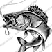 Fish SVG, Walleye Fishing Vector Svg. Fish With Hook Engraving. Fish ...