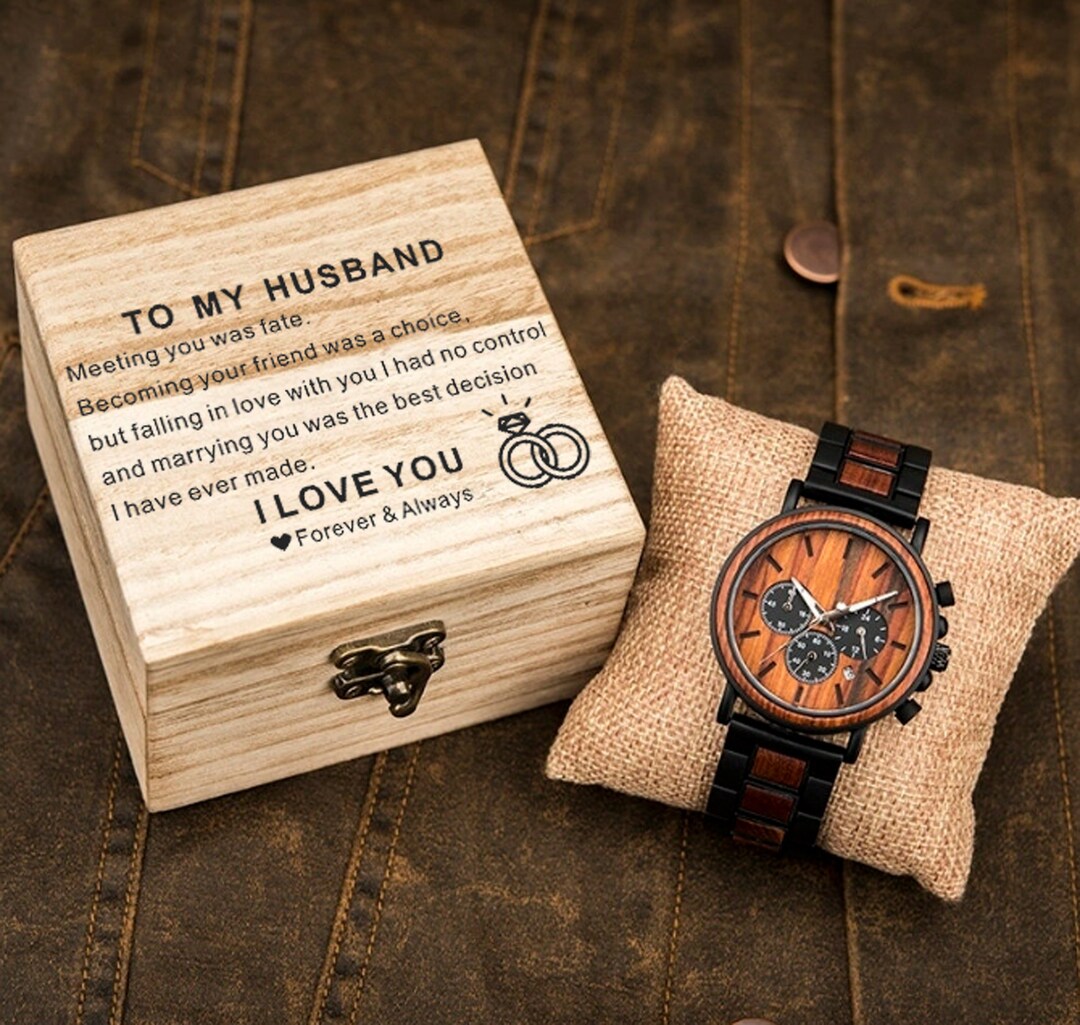 Personalized Watch for Men Wooden Mens Watches Stylish Wood & Stainless ...