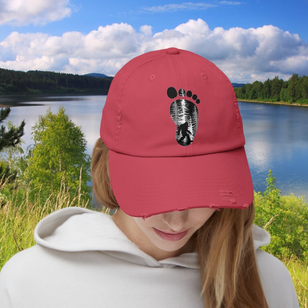 Bigfoot Distressed Cap - Unisex Baseball Hat for Outdoor Enthusiasts - Etsy
