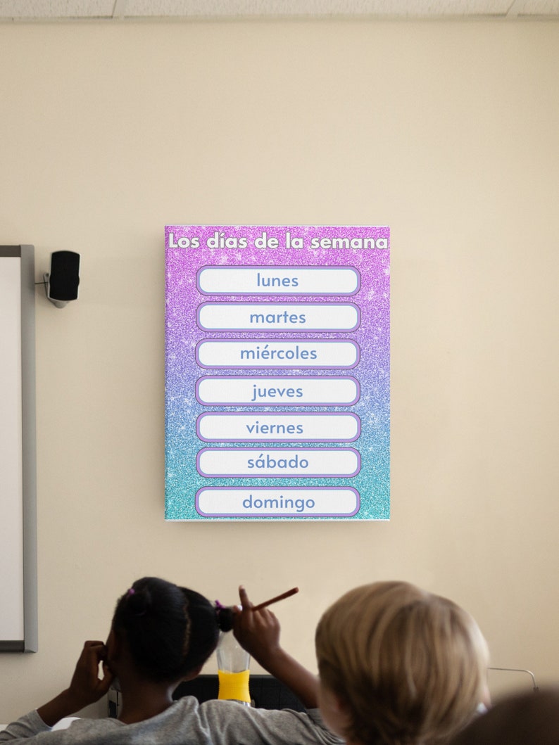 Days of the Week in Spanish / Classroom Posters / Educational Wall ...