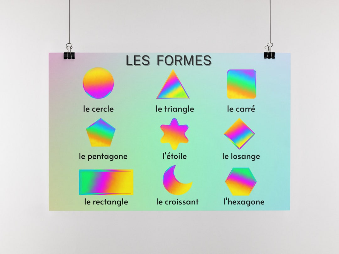 Learning Shapes in French / Classroom Decor / Educational Posters ...