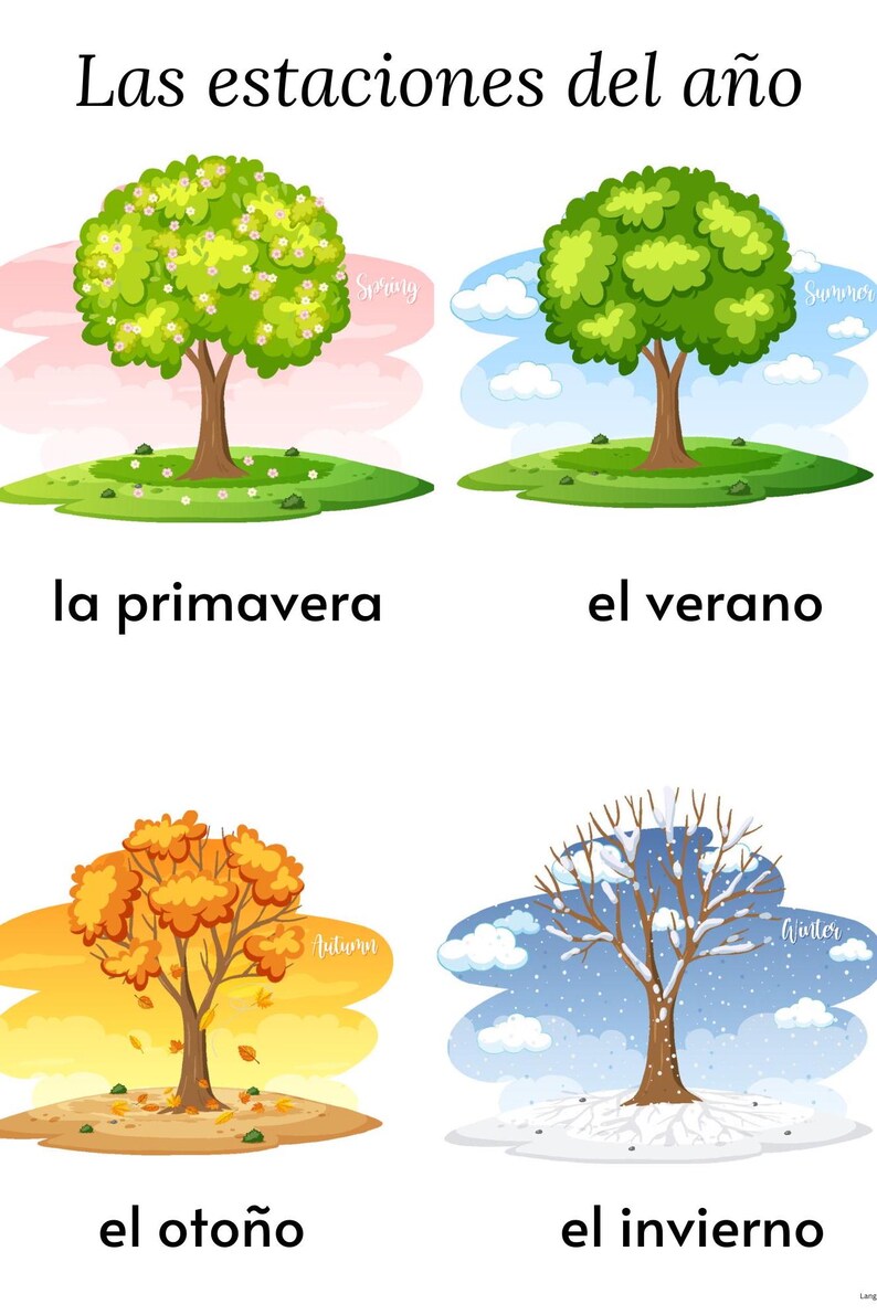 Spanish Weather and Seasons Posters / Educational Wall Prints / Español ...