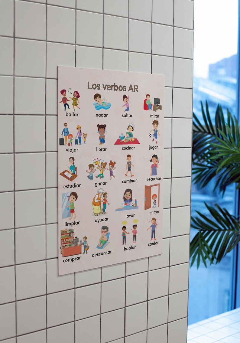 Spanish "ar" Verbs / Classroom Posters / Educational Wall Posters - Etsy