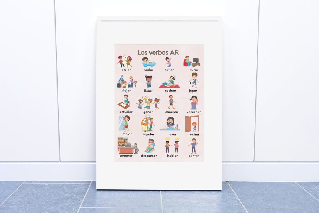 Spanish "ar" Verbs / Classroom Posters / Educational Wall Posters - Etsy