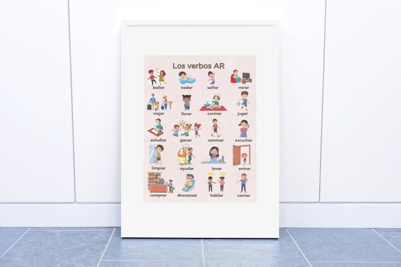 Spanish "ar" Verbs / Classroom Posters / Educational Wall Posters - Etsy