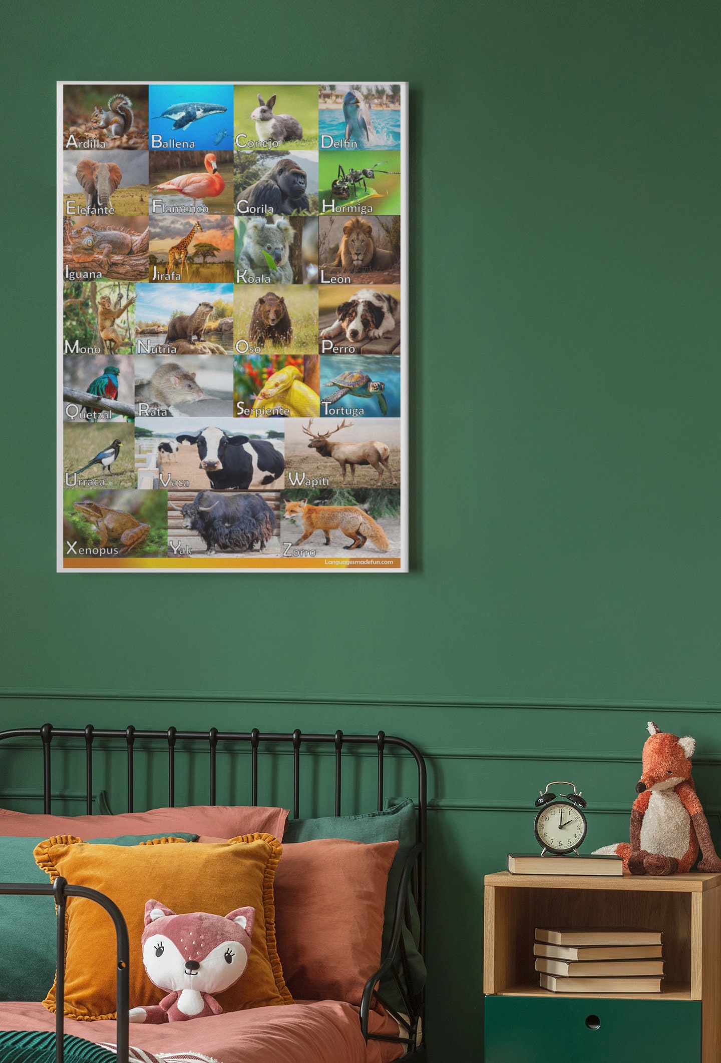 Spanish Abc's Animal Poster/ Classroom Poster / Wall Decor 17x25inches ...