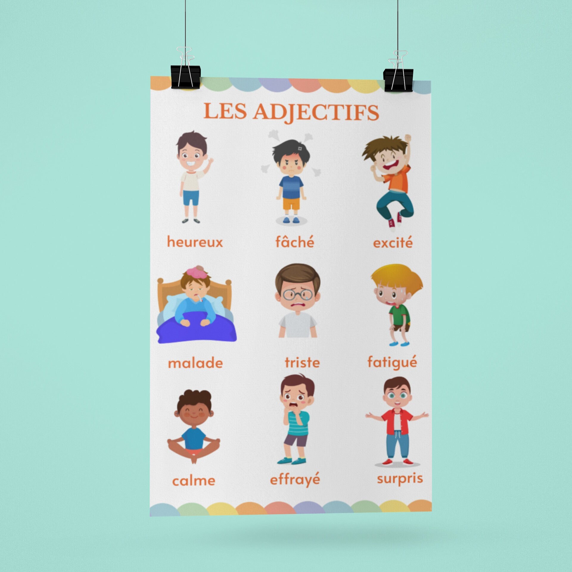 Adjectives in French and Spanish / Wall Posters / Learning ...