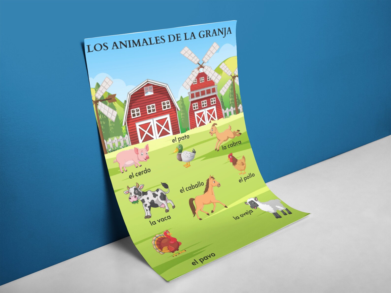 Farm Animals / French & Spanish Posters / Educational Wall Posters - Etsy