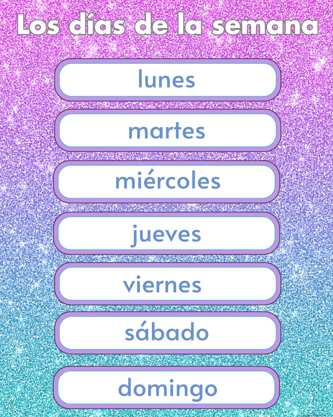 Days of the Week/ French & Spanish Classroom Posters / Educational Wall ...