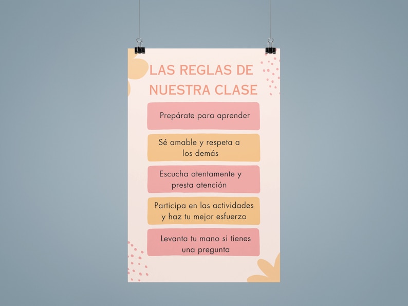 Spanish Classroom Posters / Class Rules / Wall Posters / Espanol - Etsy