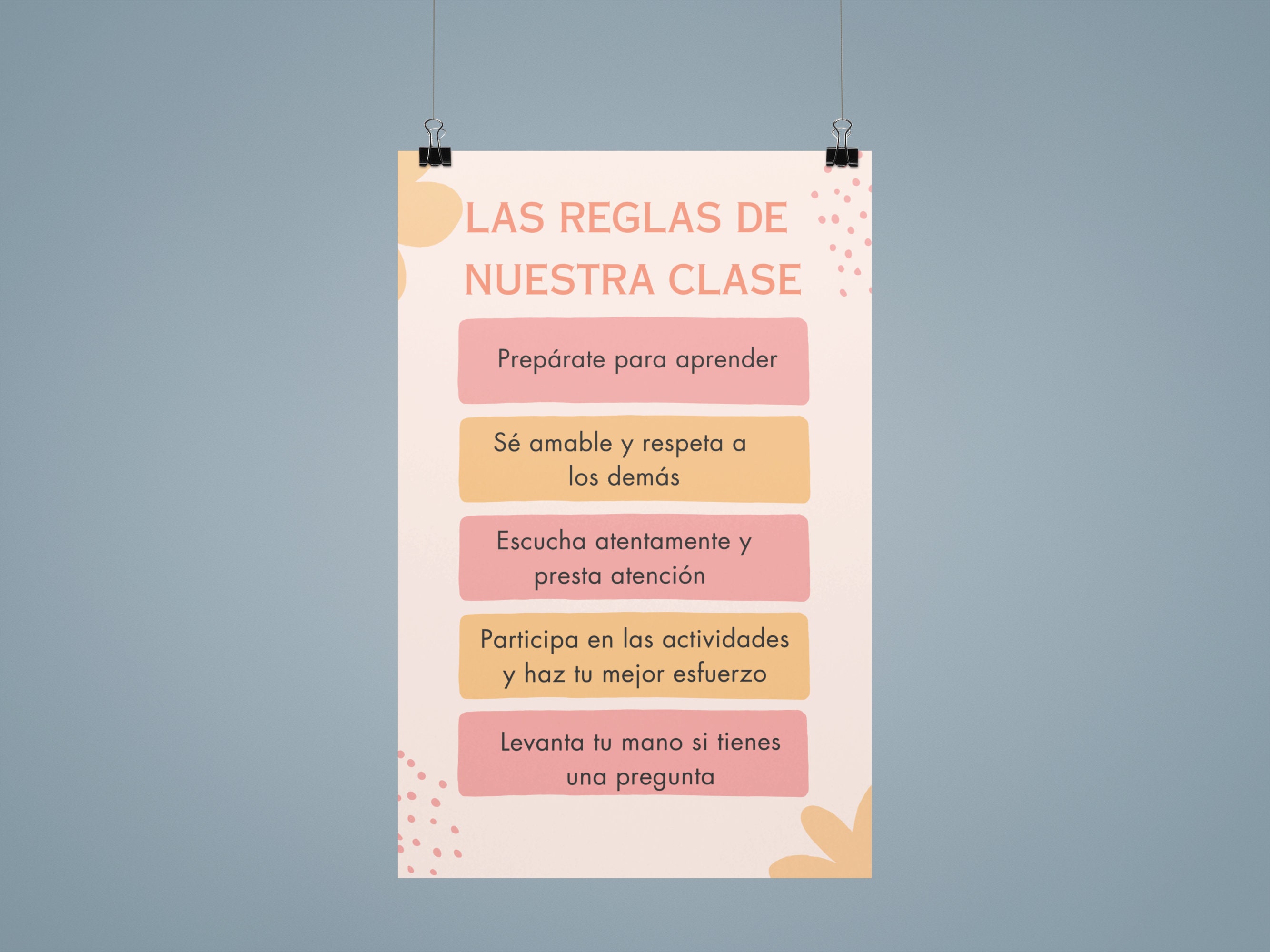 Spanish Classroom Posters / Class Rules / Wall Posters / Espanol - Etsy