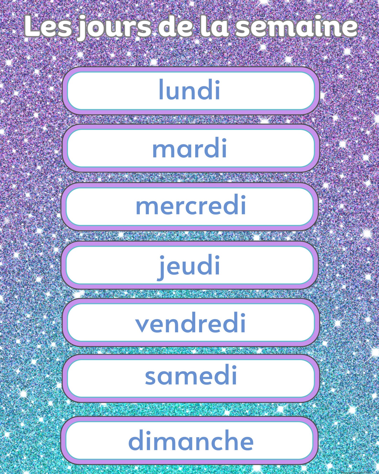 Days of the Week/ French & Spanish Classroom Posters / Educational Wall ...