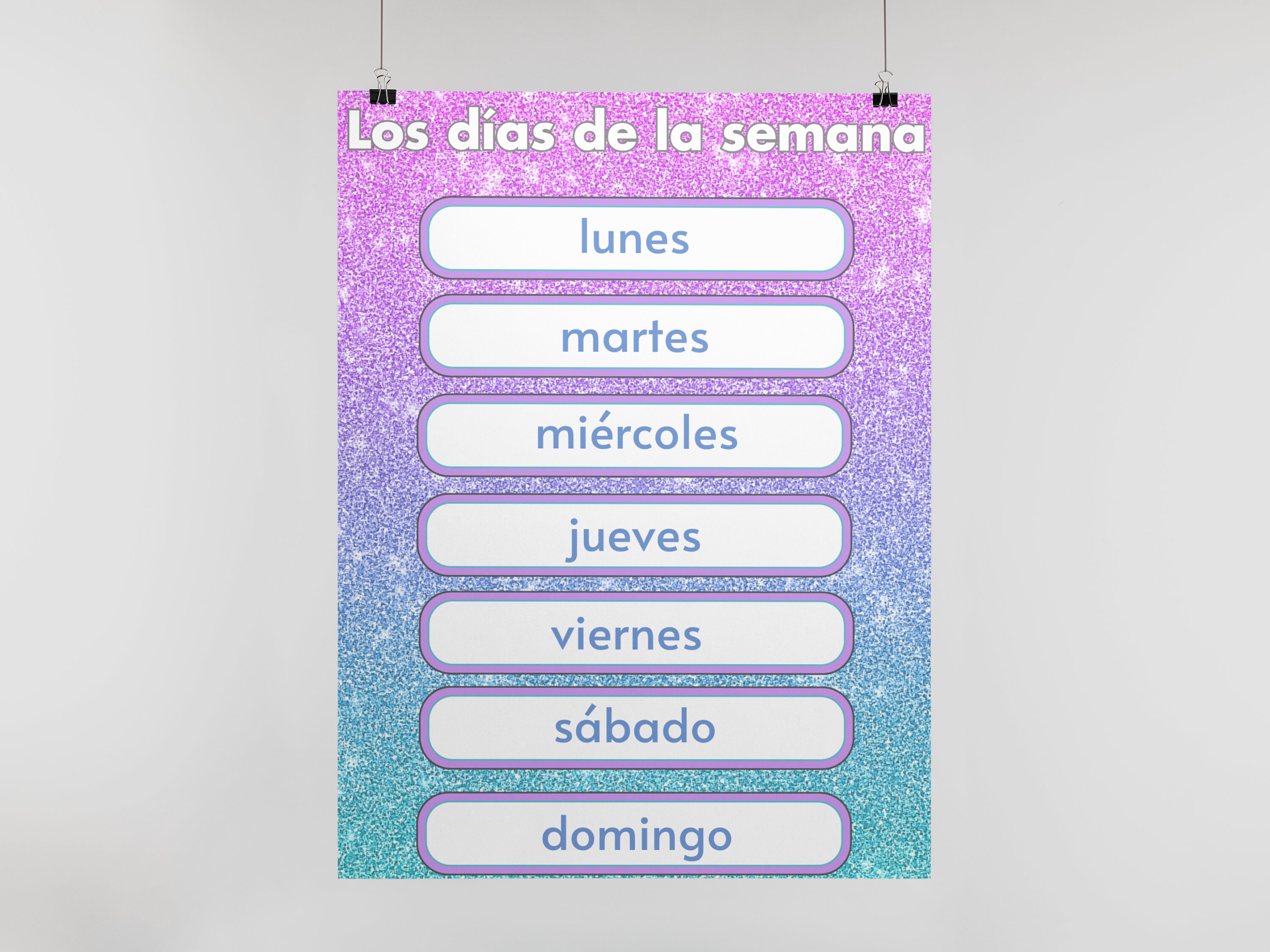 Days of the Week / French & Spanish Classroom Posters / - Etsy