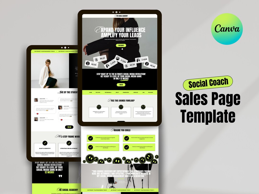 Bold Canva Landing Page Template | Canva Website for Social Media ...