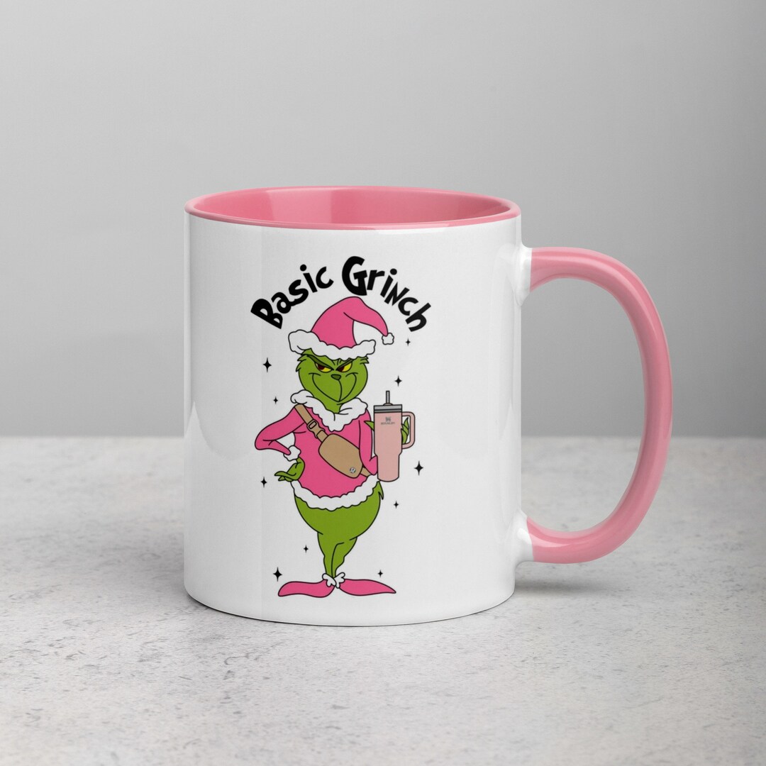 Basic Grinch Pink Christmas Funny Novelty Ceramic Gift Mug - Etsy