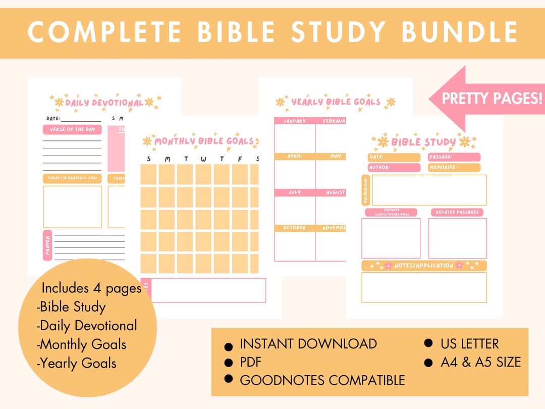 Bible Study Printable / Digital Bible Study / Bible Study Planner ...