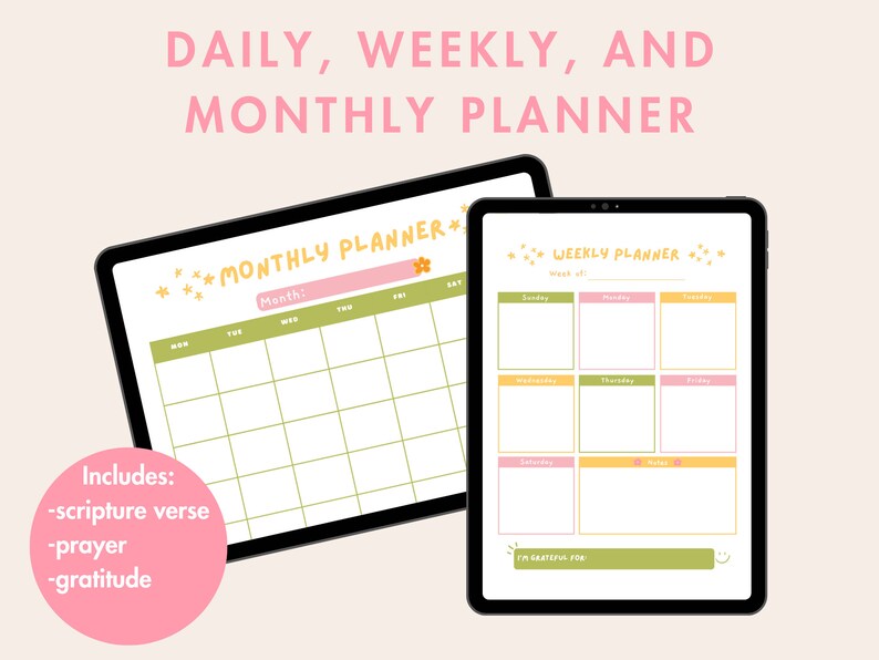 Christian Digital Planner / Printable Daily Planner / Printable Weekly ...