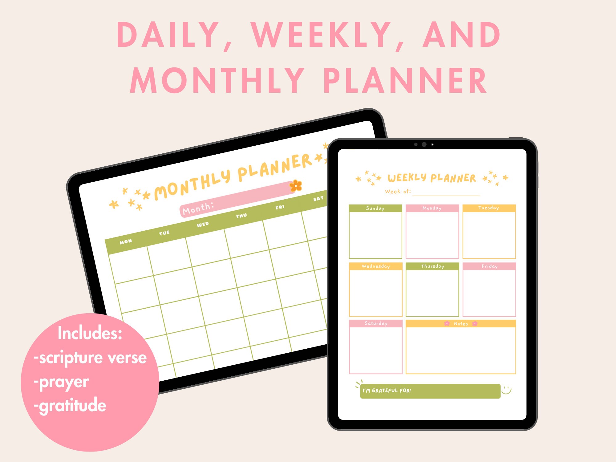 Christian Digital Planner / Printable Daily Planner / Printable Weekly ...