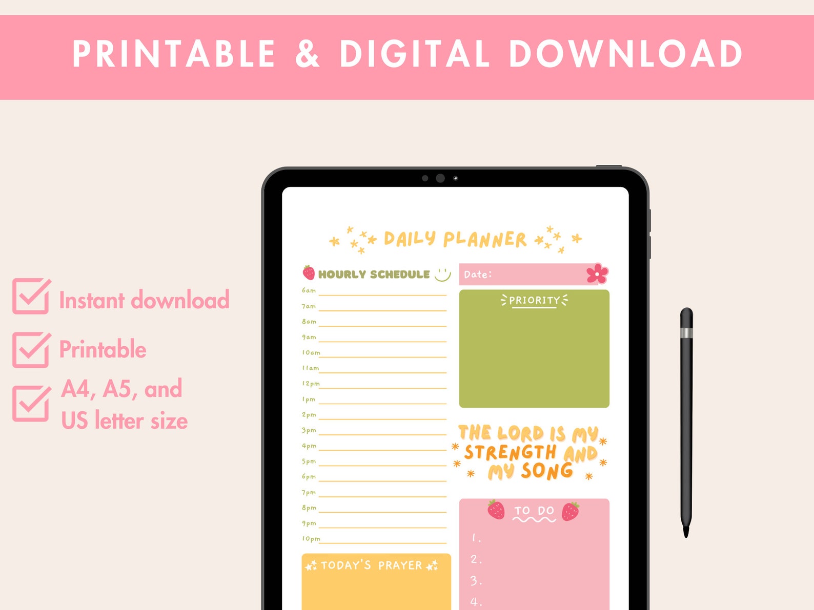 Christian Digital Planner / Printable Daily Planner / Printable Weekly ...