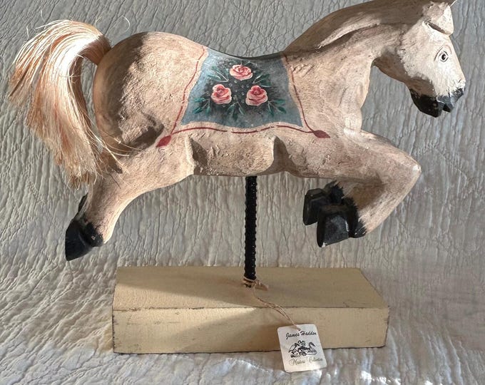 Folk Art Wood-carved Carousel Horse | Hand Carved by James Haddon ...