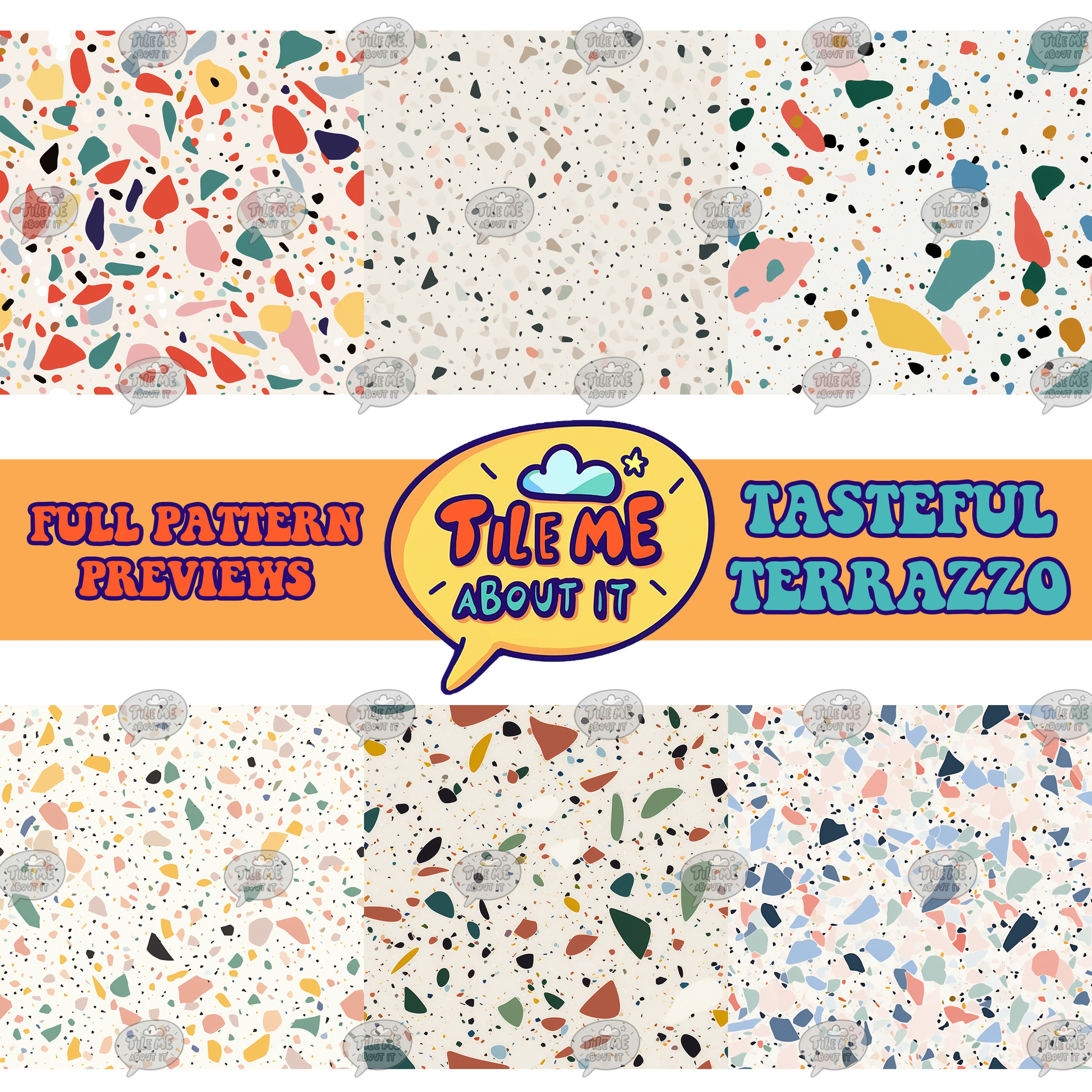 Tasteful Terrazzo | Digital Seamless Repeating Patterns | Digital Paper ...