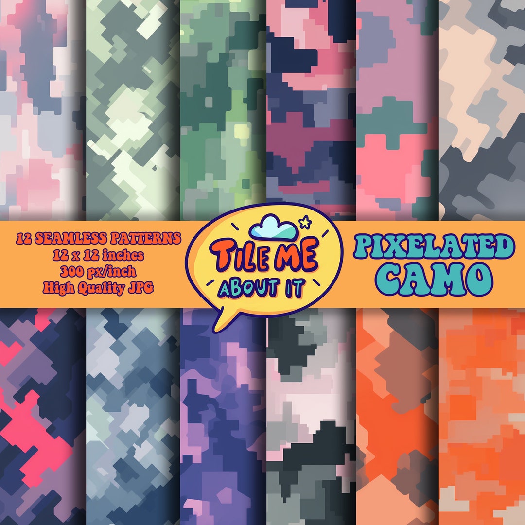 Pixelated Camo | Digital Seamless Repeating Patterns | Digital Paper - Etsy