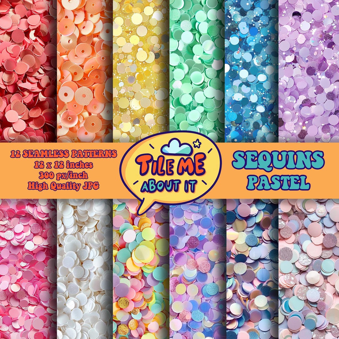 Sequins Pastel | Digital Seamless Repeating Patterns | Digital Paper - Etsy