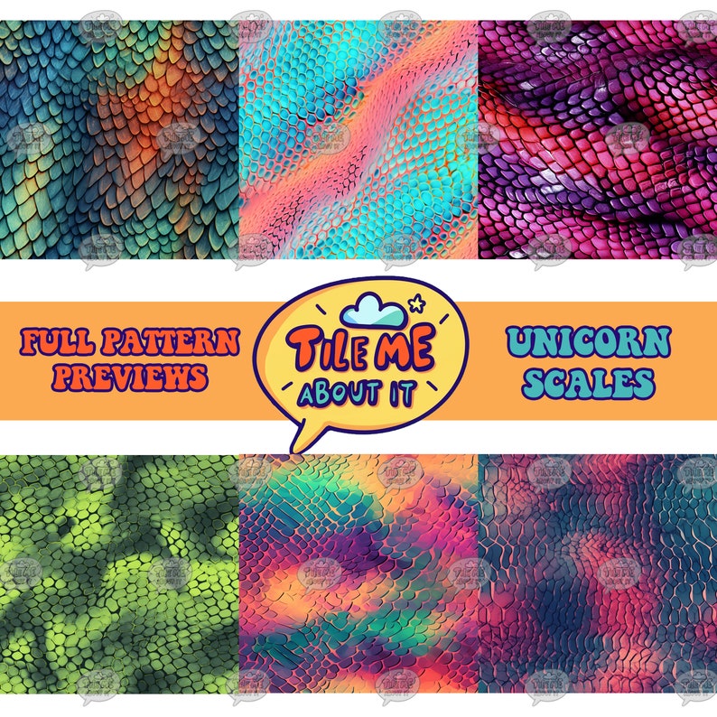 Unicorn Scales | Digital Seamless Repeating Patterns | Digital Paper - Etsy