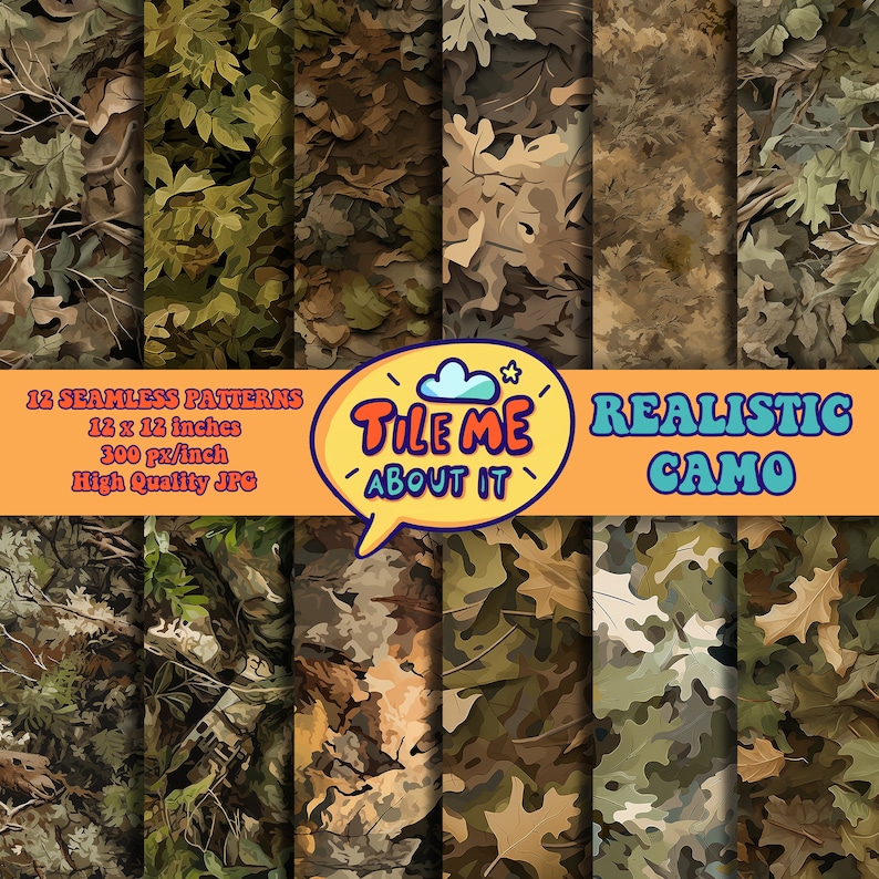 Realistic Camo | Digital Seamless Repeating Patterns | Digital Paper - Etsy