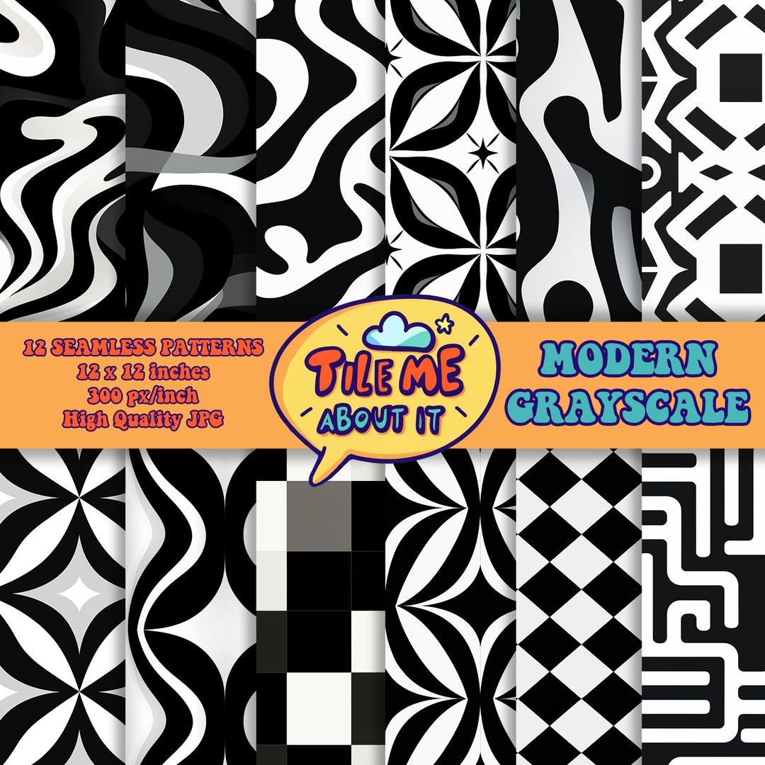 Modern Grayscale | Digital Seamless Repeating Patterns | Digital Paper ...