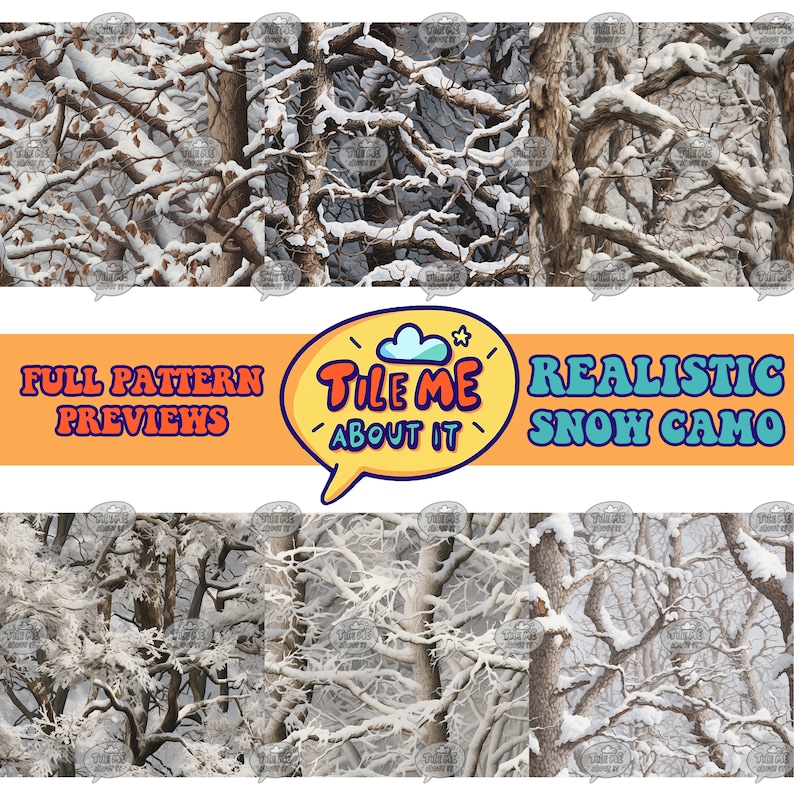 Realistic Snow Camo | Digital Seamless Repeating Patterns | Digital ...