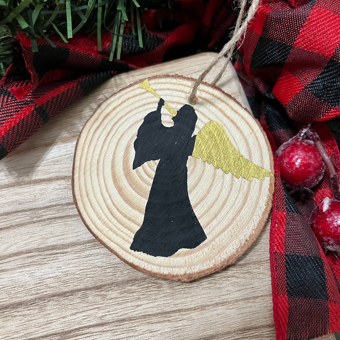 Nativity Ornament Set, Away in A Manager, Wood Slice Christmas Ornament ...