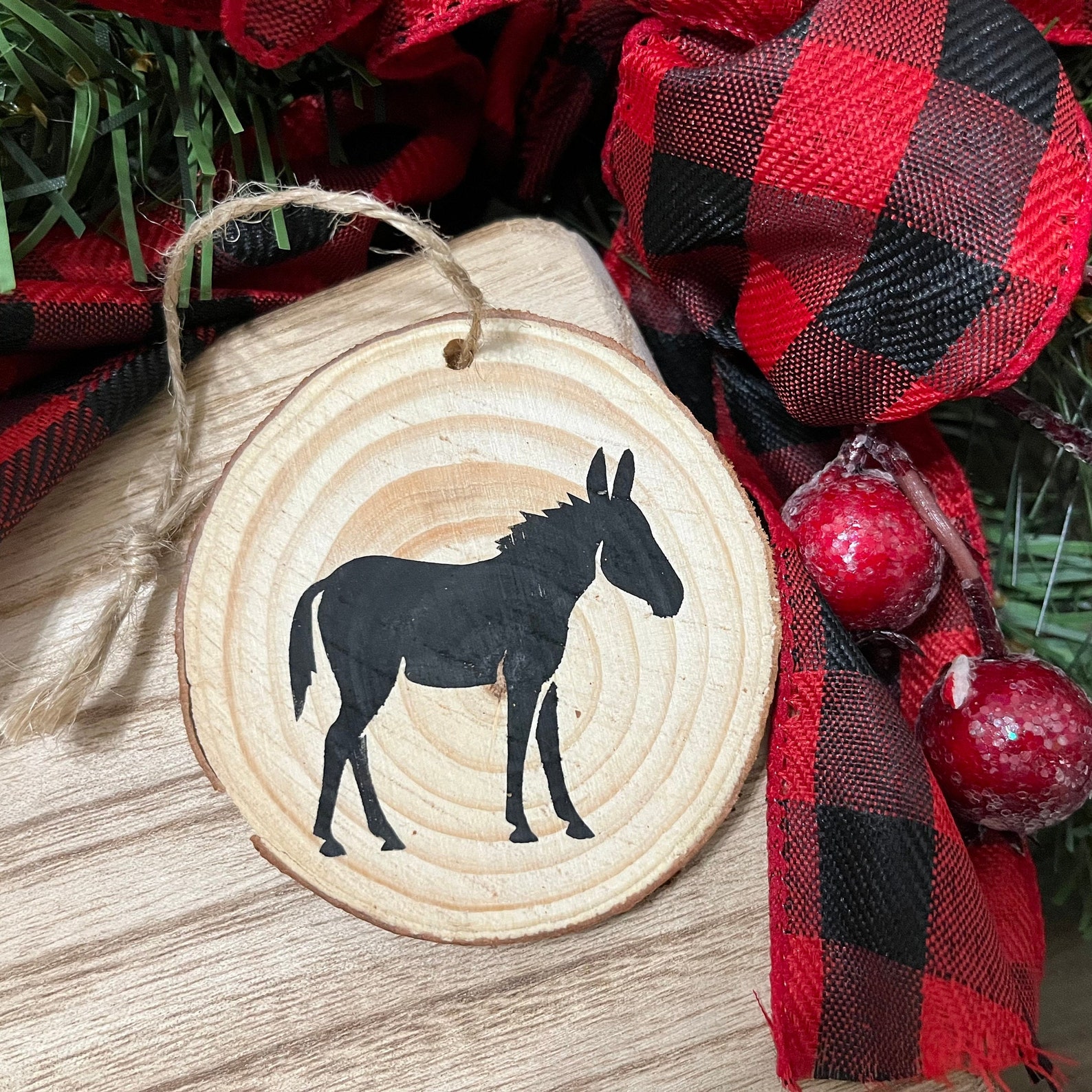 Nativity Ornament Set, Away in A Manager, Wood Slice Christmas Ornament ...