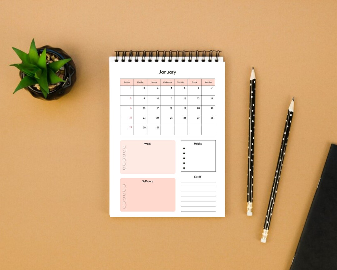 Minimalist 2024 Calendar Planner | Digital Calendar, Wall, Family, Desk ...