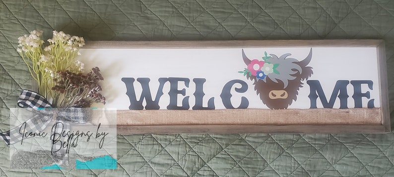 Highland Cow Welcome Sign - Etsy