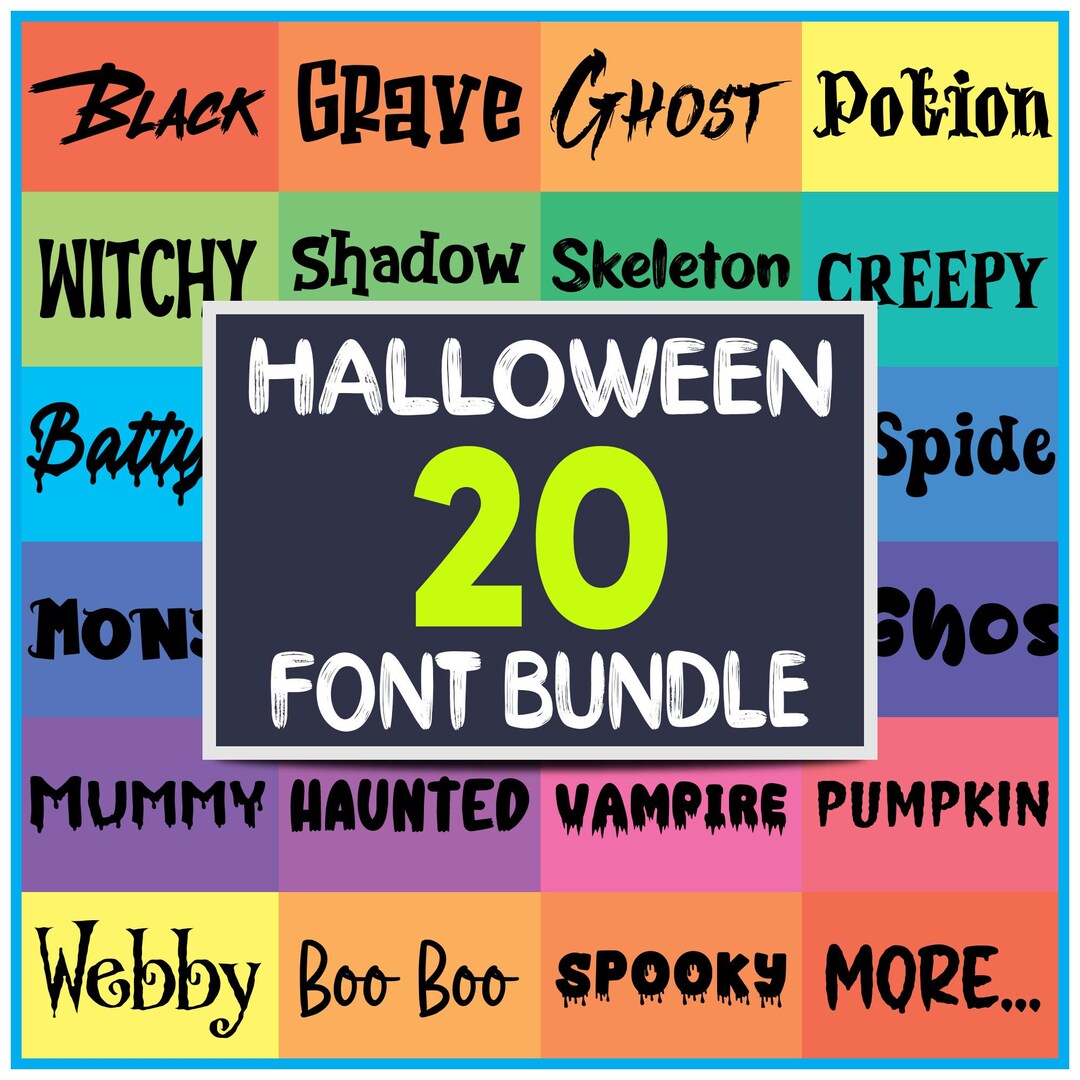 Ultimate 20 Halloween Font Bundle Perfect for Spooky Crafts ...