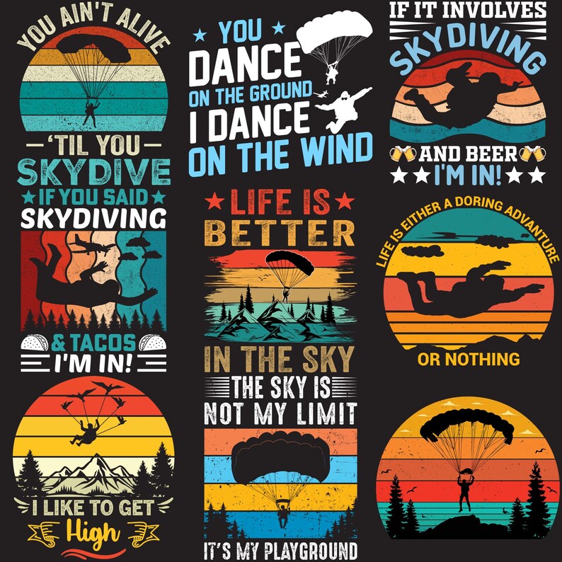 Skydiving PNG Clipart, Adventure Sports Design (svg, Eps, Dxf) - Etsy