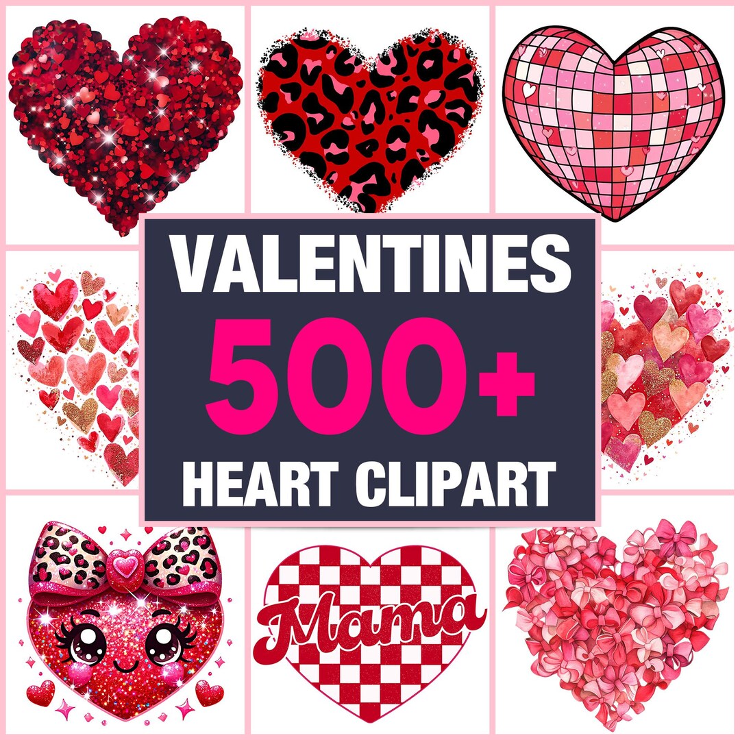 Valentines Heart Clipart: 500+ Heart PNG, Heart SVG, Love Clipart, Love ...